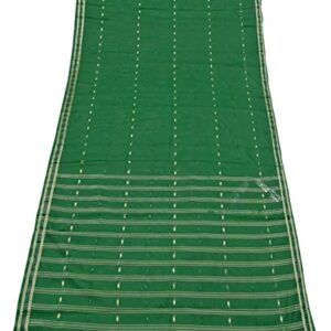 Peegli Indian Vintage Green Cloth Georgette DIY Fabric Traditional Dress Material Woven Textile