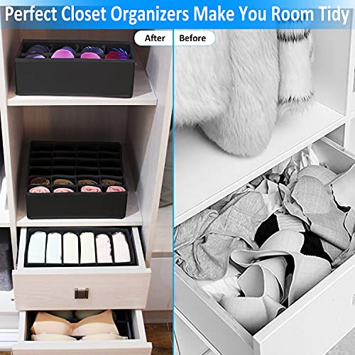 GOGOODA 8 Pack Drawer Organizer for Underwear Bra Sock Tie and Delicats Small Items