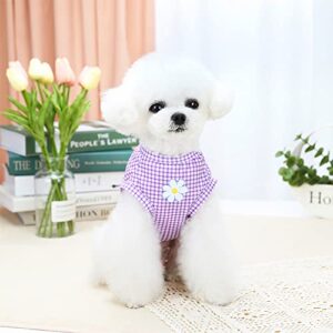 3 Pcs Tikwek Dog Clothes for Small Dogs Girl, Puppy Sleeveless Vest，Summer Pet Outfits, Printed Dog T-Shirts，Cute Cool Sweatshirt(flower2,M)