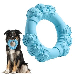 nvted dog squeaky toys dog chew toy, aggressive chewers squeaky balls throwing ring pet puppy safety teething ball toys natural rubber squeaky dog toy for large dogs