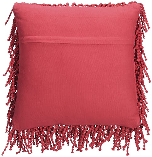 Mina Victory Shag Hand Knotted Fugga RED 20" X 20" Throw Pillow