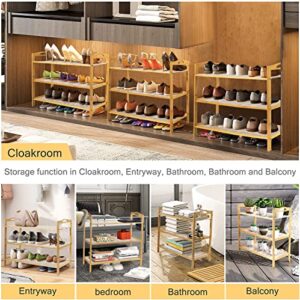 Tuklye Shoe rack,Stylish 3 Tier bamboo shoe rack for entryway,Comes with dust film,shoe organizer for closet