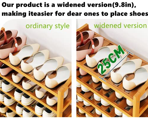 Tuklye Shoe rack,Stylish 3 Tier bamboo shoe rack for entryway,Comes with dust film,shoe organizer for closet