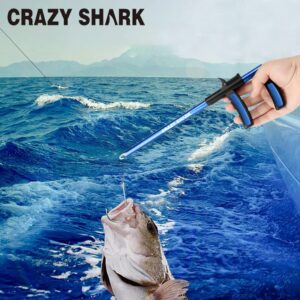 CRAZY SHARK Hook Remover Aluminum Fish Hook Remover Extractor 13.6in (Dark Blue)