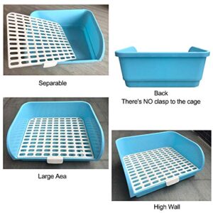 Large Rabbit Litter Box, Small Animal Potty Trainer & 2 Packs of Square Plush Guinea Pig Bed Mat