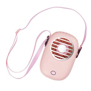 mini portable fan mini hanging neck fan quiet personal fan handheld fan for home office or travel(pink)