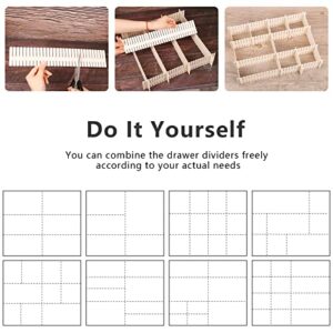 CiiReeH Drawer Dividers, Drawer Organizer for Socks Underwear Makeup Dresser, DIY Adjustable Drawer Dividers for Bedroom Kitchen Office Storage, 8Pcs 16 x 2.7 inch OFF-White