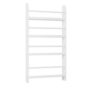 FOTOSOK Kids Bookshelf, Wall Mount 4-Tier Book Shelf Organizer for Toys and Books, Toy Storage Bookshelf in Bedroom, Living Room and Nursery, White