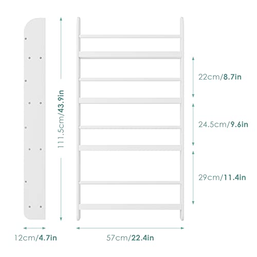 FOTOSOK Kids Bookshelf, Wall Mount 4-Tier Book Shelf Organizer for Toys and Books, Toy Storage Bookshelf in Bedroom, Living Room and Nursery, White