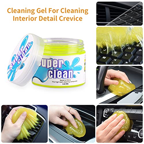 Yeewell 23PCS Car Detailing Brush Set, Drill Brush Set Car Detailing Kit with Cleaning Gel, Auto Detailing Kit with Wash Mitt Sponge, Car Cleaning Tools Kit for Interior, Exterior, Wheels, Dashboard