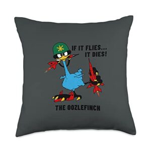 air defense artillery oozlefinch ada fort sill air defense artillery oozlefinch ada army fort sill veteran throw pillow, 18x18, multicolor