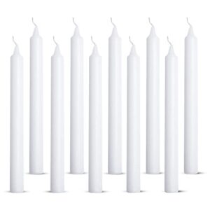 axiom - (pack of 10) unscented straight household grocery candles -9.06 inch long-10 hours burning time-premium wax candles for mothers day, dinner tables, restaurants, ceremonies & emergency (white)