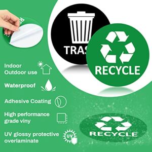 8 Pack Recycle Sticker for Trash Can - Sukh Large Sign Garbage Recycling Sticker Reuse Recycle Vinyl Perfect for Kitchen Necessity Home Essentials,Home, Office,Work,Commercial Event,Apartment,Hotel, Gym, Room,Bars,Recycling Stickers For Trash Can