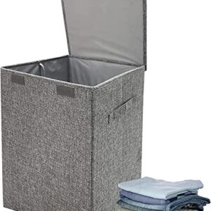 YYSG Laundry hamper,Laundry Basket with Lid, Dirty Clothes Hamper for Bathroom Bedroom,saving space laundry hamper with lid.Grey 38L