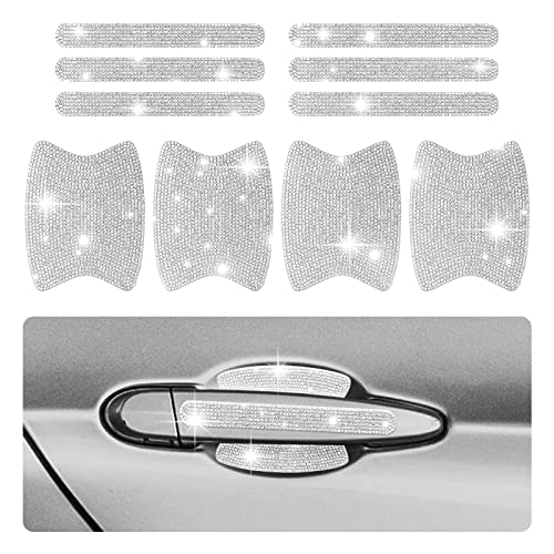 Vaincre Bling Car Door Handle Protector 10PCS Rhinestone Car Door Handle Scratch Protector, Bling Car Accessories Fit Most Cars, Vehicles, Car Side Rearview Mirror