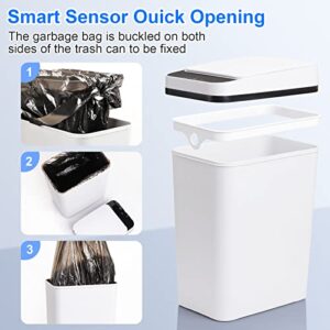 Anborry Bathroom Smart Touchless Trash Can 2.2 Gallon Automatic Motion Sensor Rubbish Can with Lid Electric Waterproof Narrow Small Garbage Bin for Kitchen, Office, Living Room, Toilet, Bedroom, RV