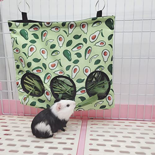 2 Pieces Rabbit Hay Feeder Bag, Small Animal Hay Feeder Bag Guinea Pig Hay Feeder Chinchilla Hanging Feeder Bag Bunny Hay Dispenser Storage Manger for Rabbit Guinea Pig Hamsters Chinchilla Small Pets