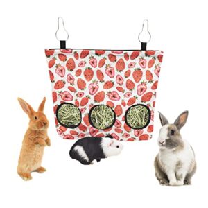 2 Pieces Rabbit Hay Feeder Bag, Small Animal Hay Feeder Bag Guinea Pig Hay Feeder Chinchilla Hanging Feeder Bag Bunny Hay Dispenser Storage Manger for Rabbit Guinea Pig Hamsters Chinchilla Small Pets