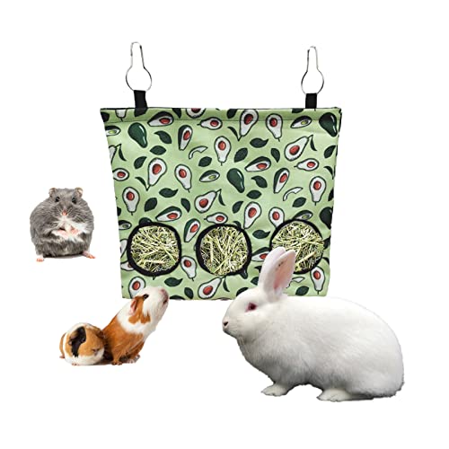 2 Pieces Rabbit Hay Feeder Bag, Small Animal Hay Feeder Bag Guinea Pig Hay Feeder Chinchilla Hanging Feeder Bag Bunny Hay Dispenser Storage Manger for Rabbit Guinea Pig Hamsters Chinchilla Small Pets