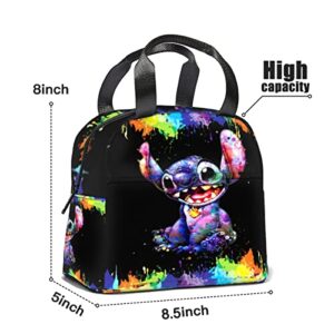 ESCONAL Cute Lunch Bag Portable Insulated Anime Lunch Box Tote Bags Thermal Cooler For Adults Women Men Work Picnic Travel