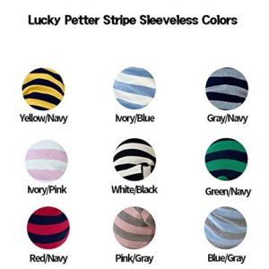 Lucky Petter Dog Tank Top Cotton Shirts for Small Dogs Striped Sleeveless T-Shirts Soft Breathable Cool Dog Shirt pet Clothes (X-Large, Red/Navy)