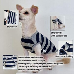 Lucky Petter Dog Tank Top Cotton Shirts for Small Dogs Striped Sleeveless T-Shirts Soft Breathable Cool Dog Shirt pet Clothes (X-Large, Red/Navy)