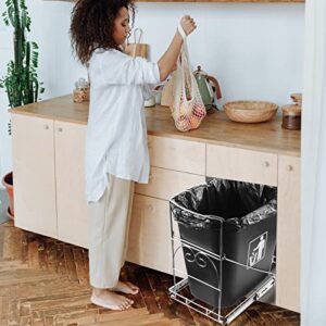 Ormeli Pull Out Trash Can Under Cabinet, Adjustable Garbage SlideOut Shelf for Kitchen, Roll-Out Sliding Rack for Waste Can Under Kitchen Sink/Panty, Trash Can Not Included