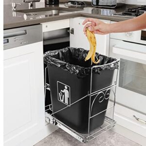 Ormeli Pull Out Trash Can Under Cabinet, Adjustable Garbage SlideOut Shelf for Kitchen, Roll-Out Sliding Rack for Waste Can Under Kitchen Sink/Panty, Trash Can Not Included