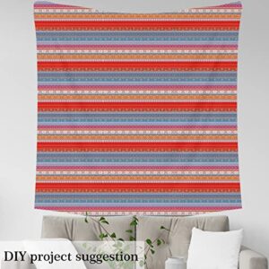 Bohemian Fabric by The Yard Red Boho Upholstery Fabric for Quilting Sewing Colorful Tribal Striped Outdoor Fabric Mandala Aztec Exotic Waterproof Fabric DIY Upholstery and Home Accents 1 Yard