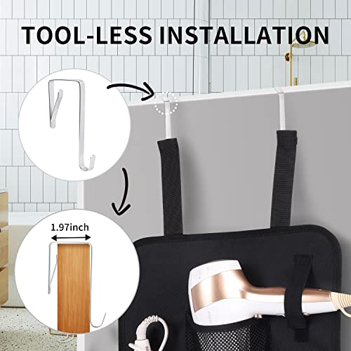 Wall Mount Hair Tool Organizer Bag Hair Dryer Storage Over The Door Blow Dryer Holder Hot Hair Tool Holder Hair Care & Styling Tool Holder for Bathroom