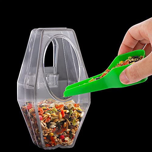 Small Bird Feeder No Mess Cage Hanging Feeder Cup Plastic Seed Food Box for Cockatiel Lovebird Parakeet Budgies Quail