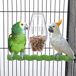 Small Bird Feeder No Mess Cage Hanging Feeder Cup Plastic Seed Food Box for Cockatiel Lovebird Parakeet Budgies Quail