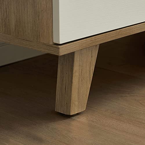 DMIDYLL Drawers Dresser Wood Nightstand for Bedroom, Living Room, Entryway, Nursery, Modern White Chest of Drawer, Storage Cabinet with Solid Wood Legs (6-Drawer)