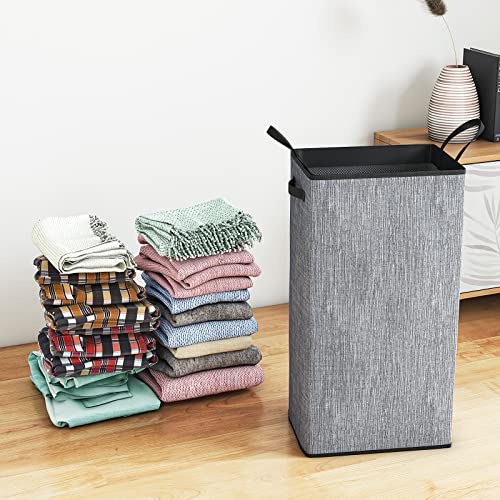 Wisdom Star Laundry Hamper,75L Collapsible Waterproof Large Laundry Basket,Laundry Sorter for Clothes Toys in the Dorm and Family,Grey