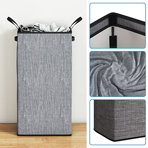 Wisdom Star Laundry Hamper,75L Collapsible Waterproof Large Laundry Basket,Laundry Sorter for Clothes Toys in the Dorm and Family,Grey