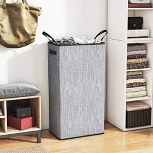 Wisdom Star Laundry Hamper,75L Collapsible Waterproof Large Laundry Basket,Laundry Sorter for Clothes Toys in the Dorm and Family,Grey