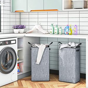 Wisdom Star Laundry Hamper,75L Collapsible Waterproof Large Laundry Basket,Laundry Sorter for Clothes Toys in the Dorm and Family,Grey