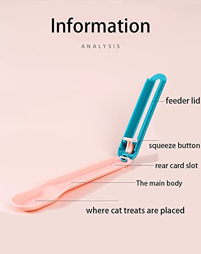 Nuatpetin Cat Food Spoon, Safe Cat Strip Squeeze Spoon, Reusable Cat Strip Lickable Liquid Treat Universal BPA Free Pet Feeder Spoon, Cat Wet Food Spoon, Pet Feeder Cat Treats Spoon Plastic