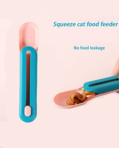 Nuatpetin Cat Food Spoon, Safe Cat Strip Squeeze Spoon, Reusable Cat Strip Lickable Liquid Treat Universal BPA Free Pet Feeder Spoon, Cat Wet Food Spoon, Pet Feeder Cat Treats Spoon Plastic