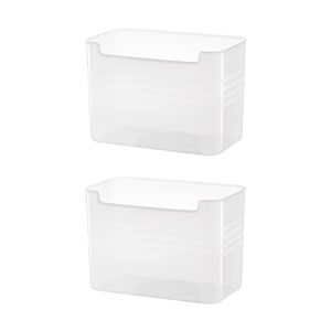 linfidite 2 pack fridge side door storage containers refrigerator organizer box durable plastic storage bins for fridge, counter, cabinet kitchen organization food storage