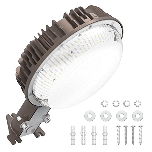 OPENLUX 120w LED Barn Light Dusk to Dawn 14400LM Outdoor Security Light with Photocell, 5000K LED Yard Light Wall Mount, AC 100-277V Input IP65 Waterproof for Farm Barn Garage Yard…