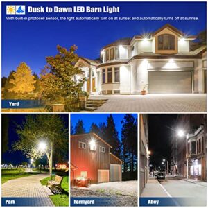 OPENLUX 120w LED Barn Light Dusk to Dawn 14400LM Outdoor Security Light with Photocell, 5000K LED Yard Light Wall Mount, AC 100-277V Input IP65 Waterproof for Farm Barn Garage Yard…