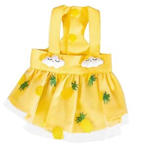 gittcoll anelekor puppy princess dresses girl dog clothes doggy summer outfit lovely pineapple sleeveless lace skirt for cat bunny chihuahua and small extra small dogs (x-small, yellow)