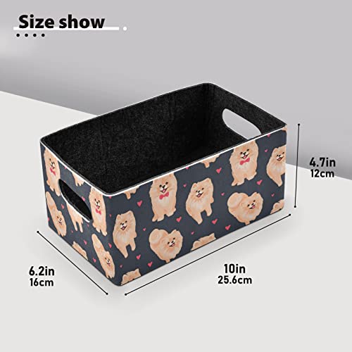 Puppy Storage Basket Felt Storage Bin Collapsible Felt Storage Cloth Baskets Containers Organizer for Pet Supplies Magazine