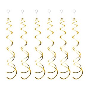 30 pieces gold hanging swirl decorations plastic streamer party swirl spiral decorations for ceiling, wedding baby shower birthday party supply