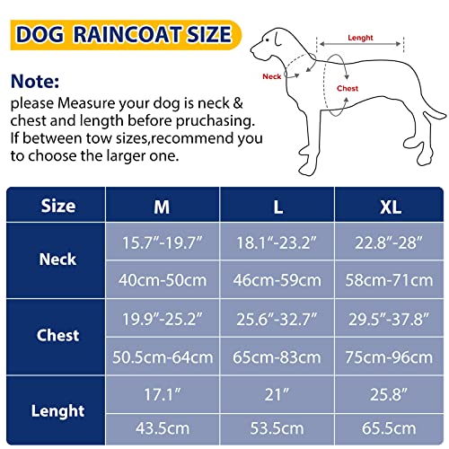 Flashseen Dog Raincoat Lightweight Waterproof Large Pet Dog Rain Jacket with Strip Reflective & Leash Hole Winter Dog Vest Warm Rain Coats Safety for Dogs and Puppies(Greyblue, X-Large)