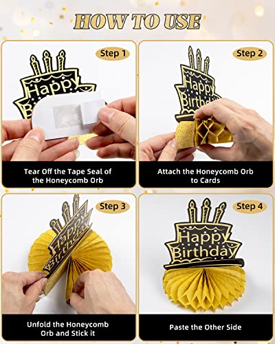 9 Pcs 50th Birthday Decoration for Men Women 50th Birthday Table Decorations Cheers to 50th Birthday Honeycomb Centerpieces 1973 Table Topper Black and Gold 50th Birthday Party Favors