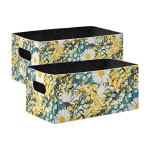 flowers leaves storage basket felt storage bin collapsible felt storage cloth baskets containers organizer for kids bedroom magazine