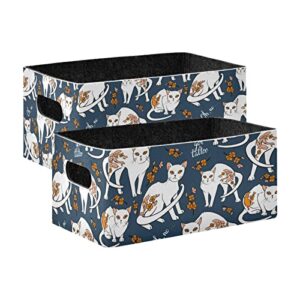 cat tattoo storage basket felt storage bin collapsible felt storage empty gift baskets organizer for kids bedroom magazine