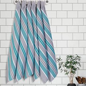 Waffle Stripe Kitchen Towel 18x28inch Teal Mercury,100% Cotton, Quick Dry, Tea Towels, Bar Towels, Highly Absorbent, Cleaning Towels, Kitchen Tea Towels, Pure Cotton, Absorbent Dish cloth Set of 4